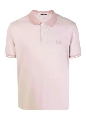 C.P. COMPANY Logo-embroidered Polo Shirt - Pink