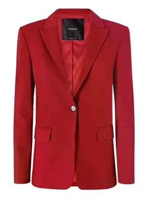 Pinko Single-breasted Peaked-lapels Blazer - Red