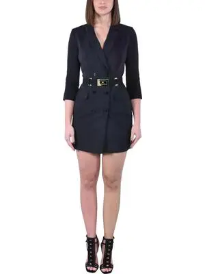 Elisabetta Franchi Double-breasted Belted Mini Dress - Black