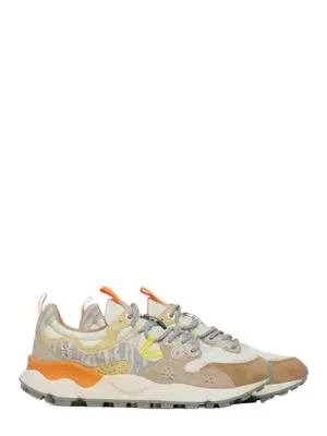 FLOWER MOUNTAIN Yamano 3 Calf Suede Panel Sneakers - Neutrals