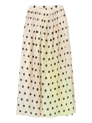 NICHOLAS Marit Polka Dot Midi Skirt - Neutrals