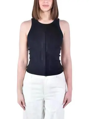 MC2 SAINT BARTH Ada Ribbed Tank Top - Black