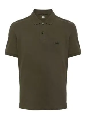 C.P. COMPANY Logo-embroidered Cotton Polo Shirt - Green