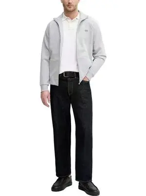 Lacoste Logo-patch Zip-up Sweater - Grey