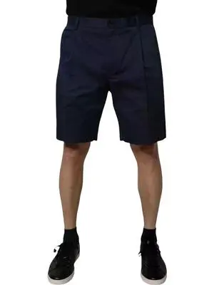 Dolce & Gabbana Pleated Cotton Shorts - Blue