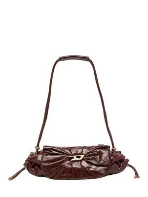 DIESEL® Scrunch-detailed Leather Shoulder Bag - Brown