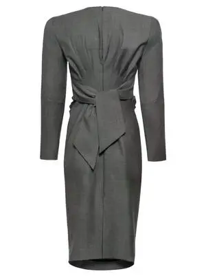 Magda Butrym Midi Ruched Dress With Bow Detail - Grey