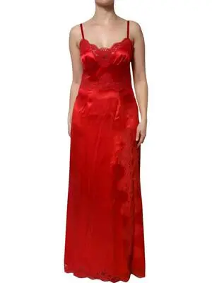 DOLCE & GABBANA Dolce & Gabbana Lace Trim Maxi Dress