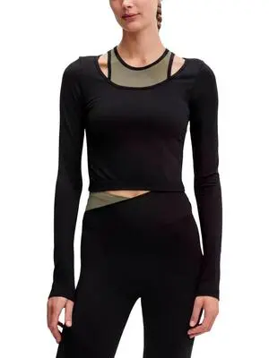 P.E Nation Sutton Long Sleeve Cropped Top - Black