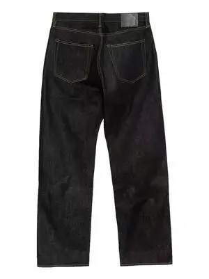 MOMOTARO Contrast Stitch Logo Patch Jeans - Blue