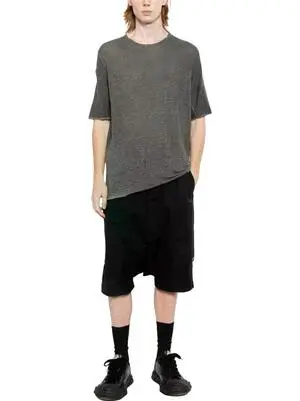 ISAAC SELLAM EXPERIENCE Raw-edge Short-sleeve T-shirt - Grey