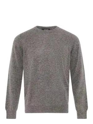 YVES SALOMON Crew Neck Cashmere Sweater - Grey