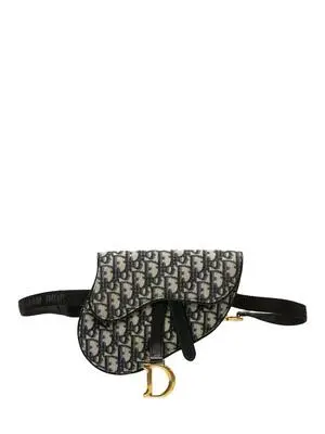 Dior 2019 Oblique Canvas Saddle Belt Bag - Blue
