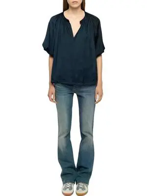 Zadig&Voltaire Teko Satin Blouse - Blue