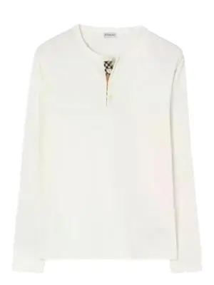 Burberry Long-sleeve Cotton Top - Neutrals