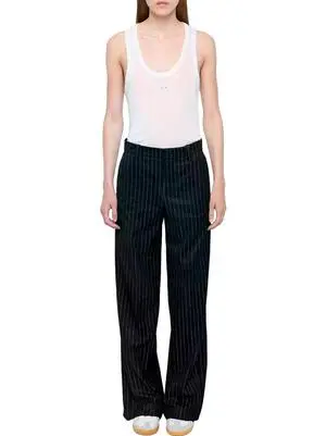 Zadig&Voltaire Charcoal Gray Pinstripe Trousers - Black