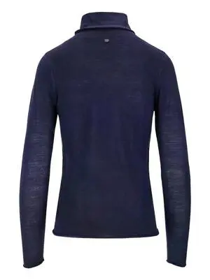 LA ROSE Sottomettimi Fine Knit Roll Neck Sweater - Blue