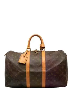 LOUIS VUITTON Monogram Keepall 45 Travel Bag - Brown