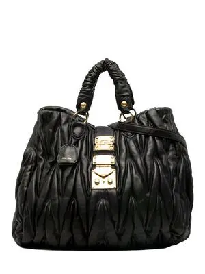 Miu Miu Matelasse Nappa Coffer Satchel - Black