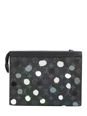 LOUIS VUITTON Yayoi Kusama Monogram Eclipse Pochette Voyage Mm Clutch Bag - Black