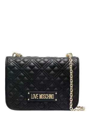 Moschino Quilted Chain Shoulder Bag - Black