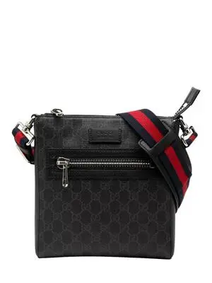 Gucci Gg Supreme Web Messenger Bag - Black