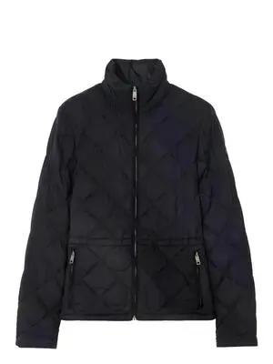 Burberry Quilted Nylon Jacket With Drawcord Waist - Blue
