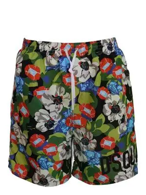 Dolce & Gabbana Floral Print Swim Shorts - Green