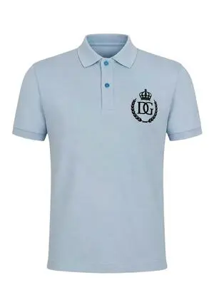 Dolce & Gabbana Logo-embroidered Polo Shirt - Blue