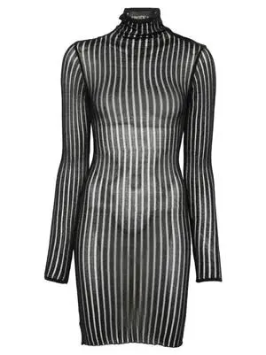 DONDUP Ribbed Knit Mini Dress - Black