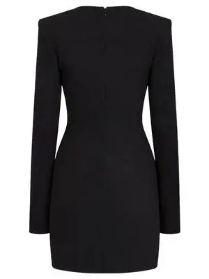DSQUARED2 DSQUARED2 Black Draped V-Neck Long-Sleeve Dress