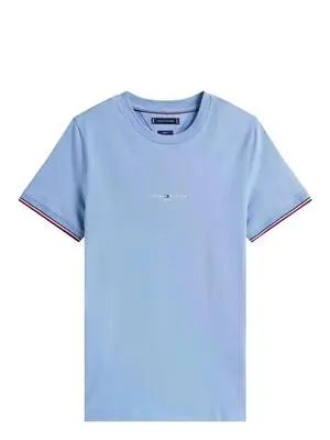 Tommy Hilfiger Logo-embroidered Tipped T-shirt - Blue