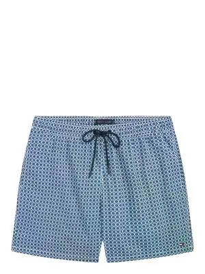 Tommy Hilfiger Geometric Print Drawstring Swim Shorts - Blue