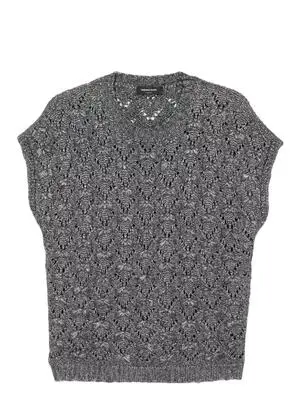 Fabiana Filippi Open-knit Cap-sleeve Sweater - Grey