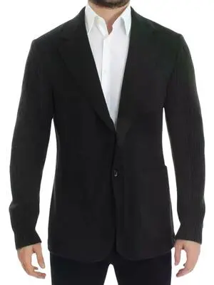 DOLCE & GABBANA Ribbed-knit Panelled Blazer
