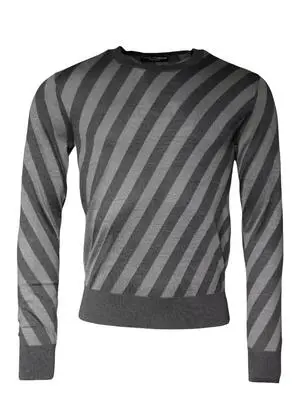 Dolce & Gabbana Diagonal Stripe Sweater - Grey