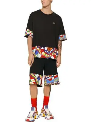 Dolce & Gabbana Contrasting Sicilian Carretto-print T-shirt - Black