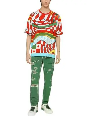 Dolce & Gabbana Graphic-print Cotton T-shirt - Red