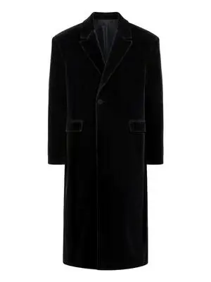LGN LOUIS GABRIEL NOUCHI Double-breasted Velvet Coat - Black