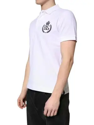 Dolce & Gabbana Logo-embroidered Polo Shirt - White