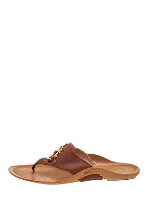FERRAGAMO Gancini Thong Sandals - Brown