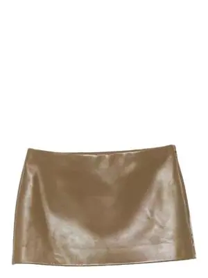 Khaite Leather Mini Skirt - Green