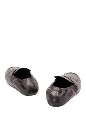 Prada Leather Elasticated-heel Loafers - Brown