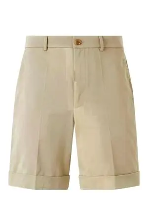 Valentino Garavani Cotton Turn-up Shorts - Neutrals