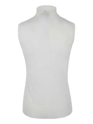 Max Mara Sleeveless Ribbed Trim Turtleneck Top - Neutrals