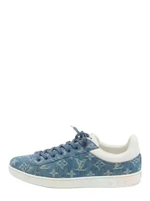 LOUIS VUITTON Monogram Denim Front Row Sneakers - Blue