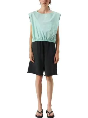 American Vintage Cropped Gingham Top - Green