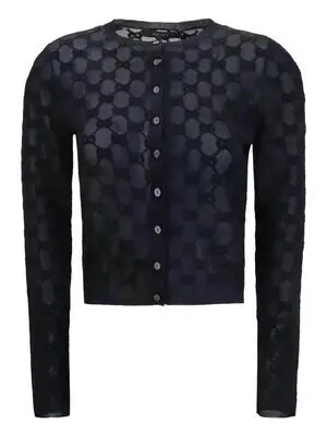 Gucci Gg Monogram-pattern Cardigan - Blue