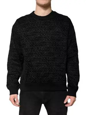 Dolce & Gabbana Logo Print Crew Neck Sweater - Black