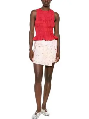 Agua Bendita Luna Playa Wrap Mini Skirt - Pink